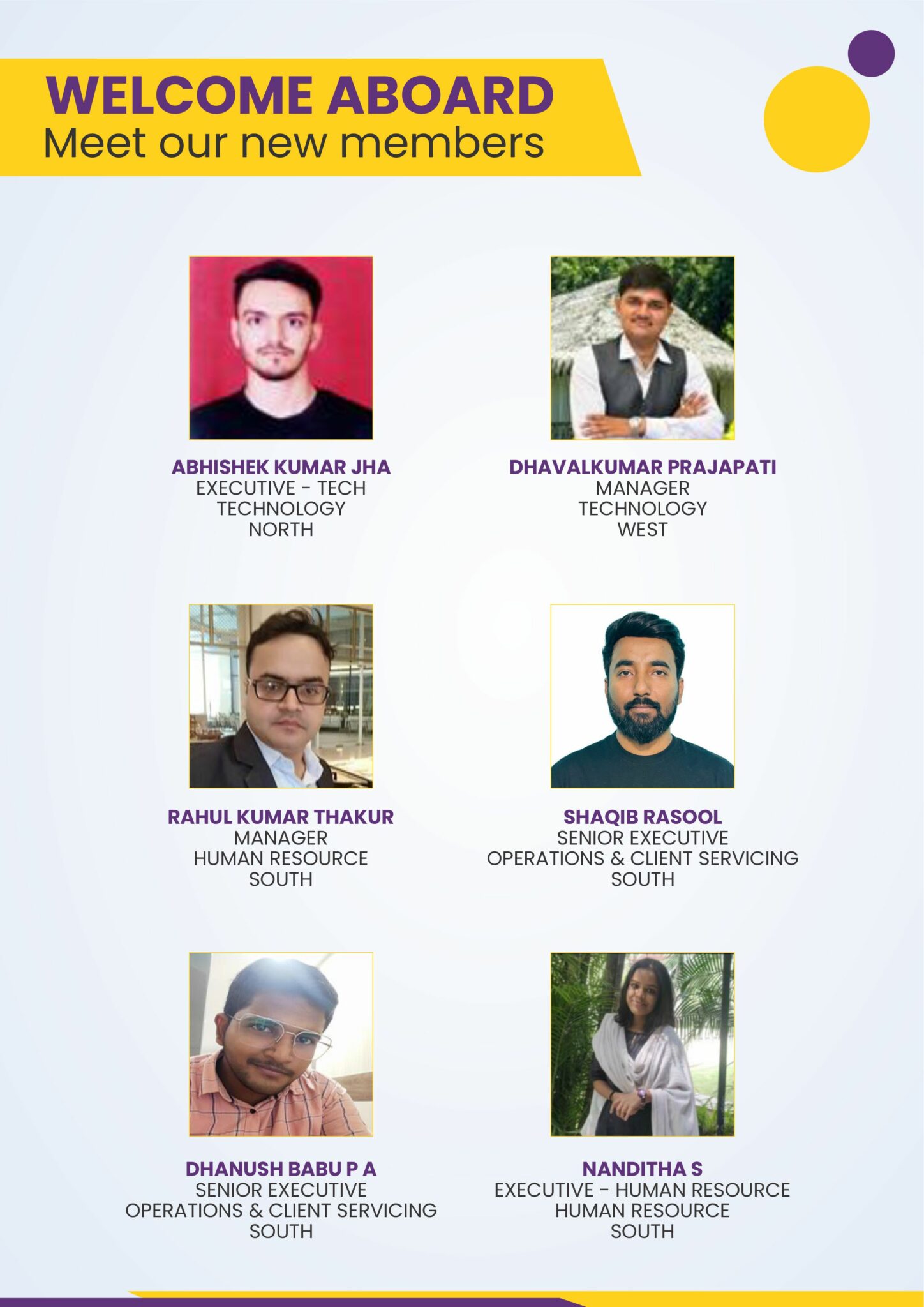 Welcome Aboard - Meet our new members - Multiplier