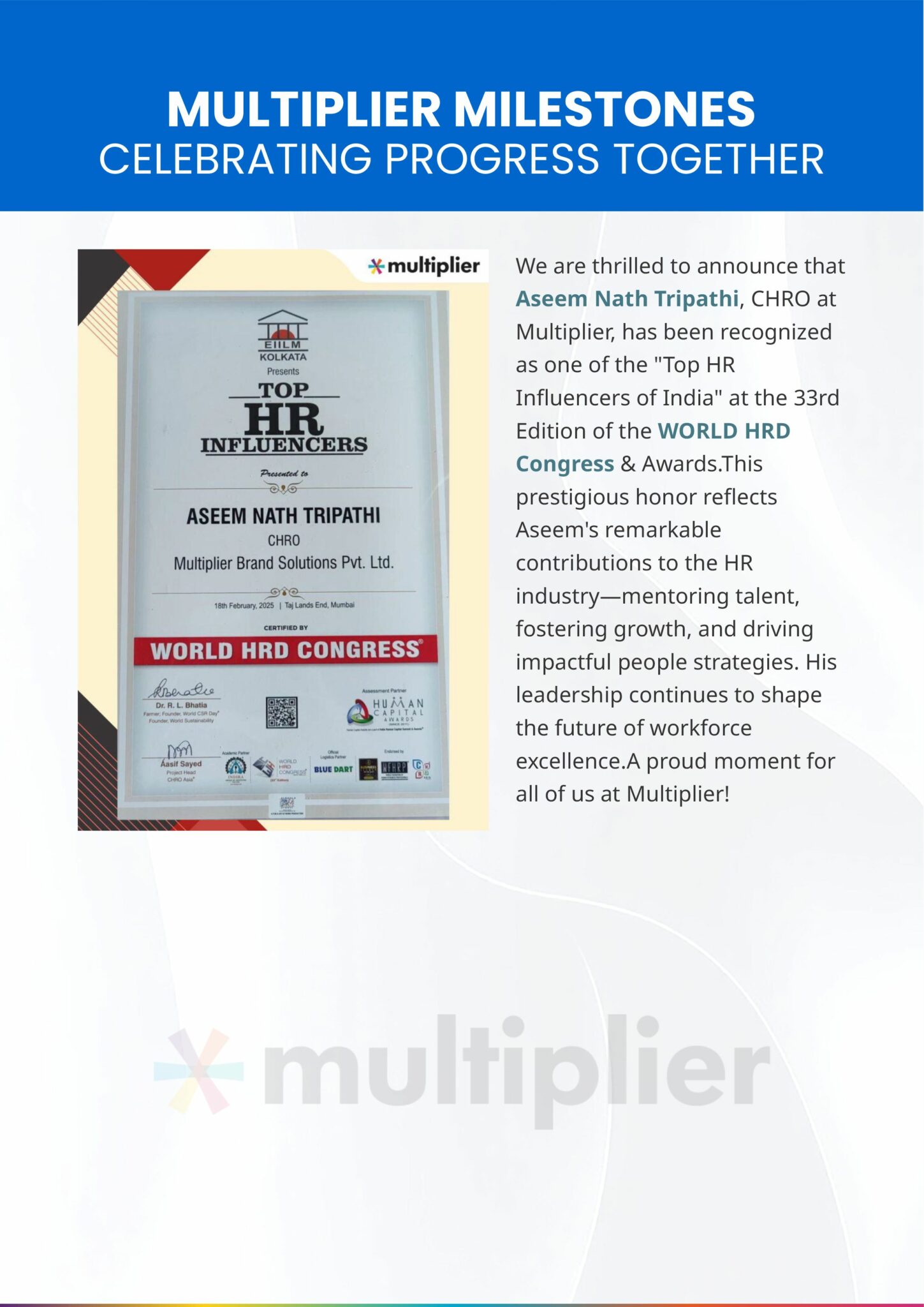 Multiplier Milestones - Celebrating Progress Together - Multiplier